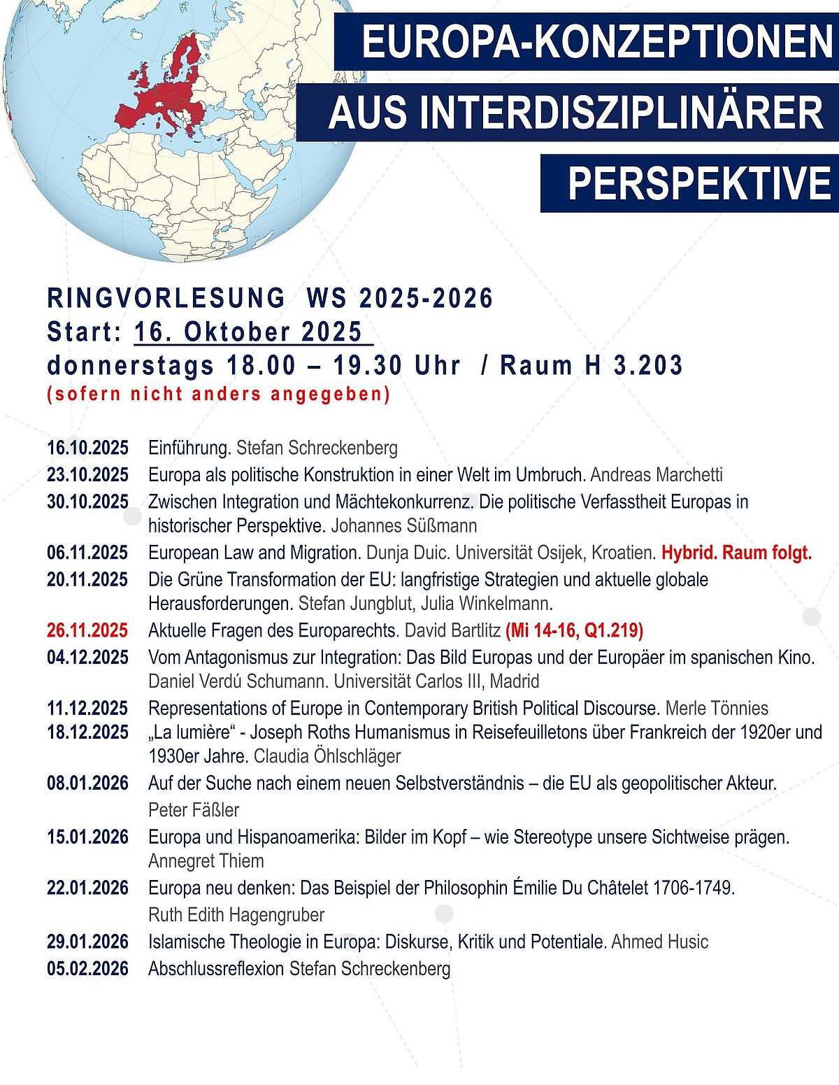 Lecture series: "Concepts of Europe from an interdisciplinary ...